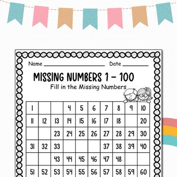Chart Missing Number Counting To Fill In The Missing
