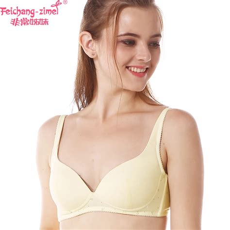 Free Shipping Feichangzimei Girls Underwear Girls Bra Cotton Yellow