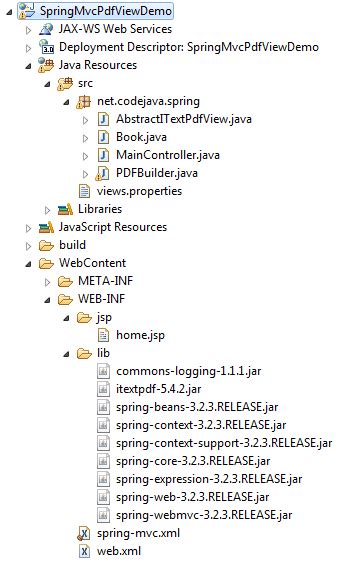 Spring Web Mvc With Pdf View Example Using Itext X