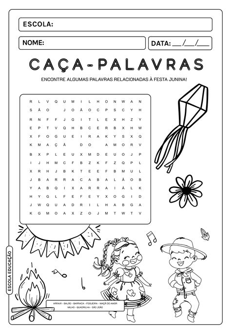16 caça palavras infantis inéditos para imprimir Baixe grátis em PDF