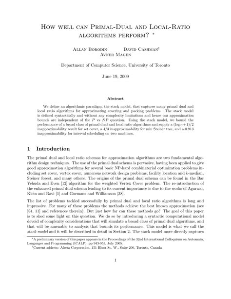 pdf how well can primal dual and local ratio algorithms perform