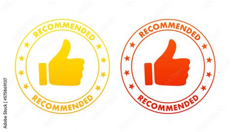 Red Recommended Stamp Thumbs Up Rubber Recommended Print Clip Art