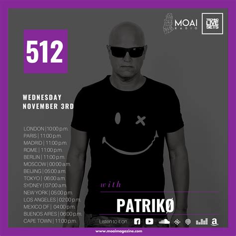 Techno music DJ Mix Set by MOAI Promo Podcast 512 Patrikø Spain