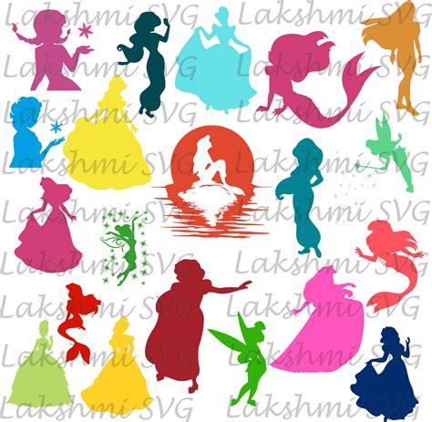 Princess Svgprincess Svg Bundle Princess Clipart Disney Princess Silhouette Files For Cricut