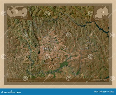Umujyi Wa Kigali Rwanda Low Res Satellite Labelled Points Of Stock