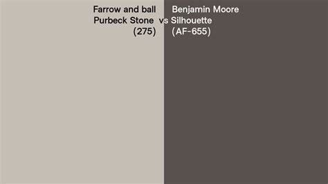 Farrow And Ball Purbeck Stone 275 Vs Benjamin Moore Silhouette AF