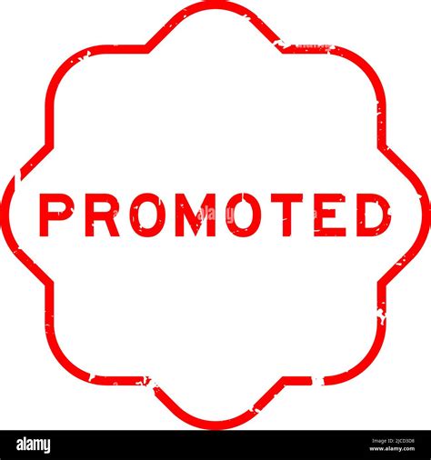 Grunge Red Promoted Word Rubber Seal Stamp On White Background Stock