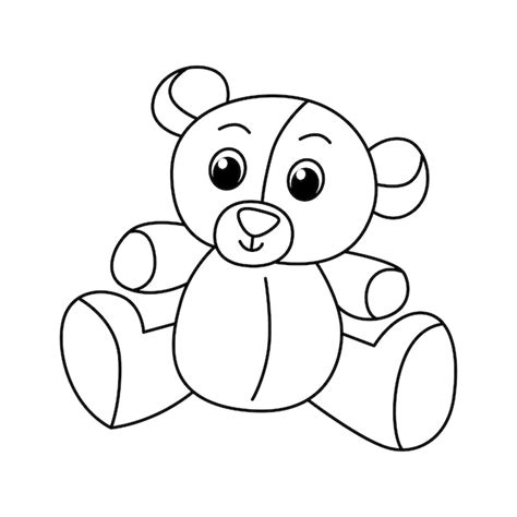 Dibujos animados de oso de peluche para colorear vector de ilustración
