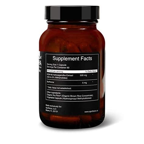 Apotheos Ashwagandha Organic Vegan KSM 66 Extract With BioPerine