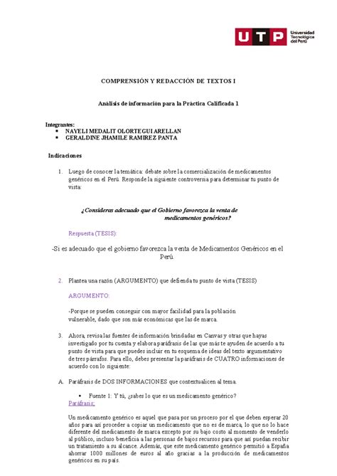 Semana 05 Tarea de manejo de fuentes Parafrasis COMPRENSIÓN Y