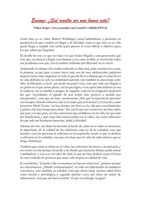 Ensayo Qué Resulta ser una Buena Vida Ads Justo uDocz