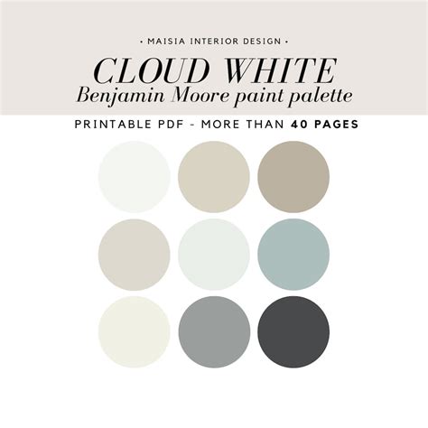 Cloud White Benjamin Moore Color Palette Paint Color Palette Tim