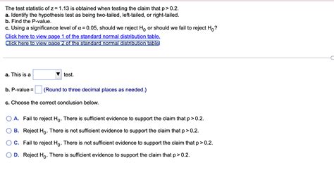 Solved Standard Normal Distribution Table Page Negative Chegg