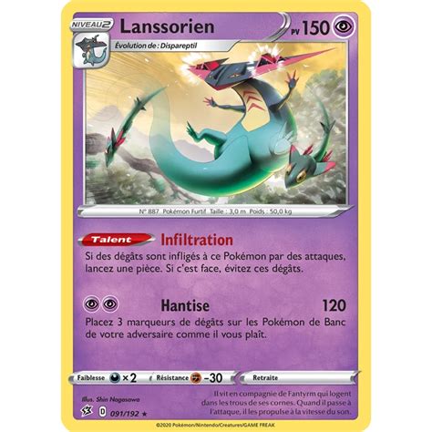 Lanssorien 091 192 Joyau Holographique rare de l extension Pokémon