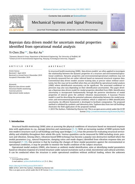 pdf bayesian data driven model for uncertain modal properties identified from operational
