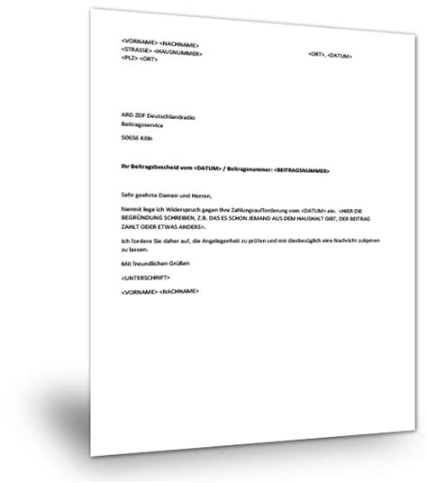 Gez Musterschreiben Widerspruch