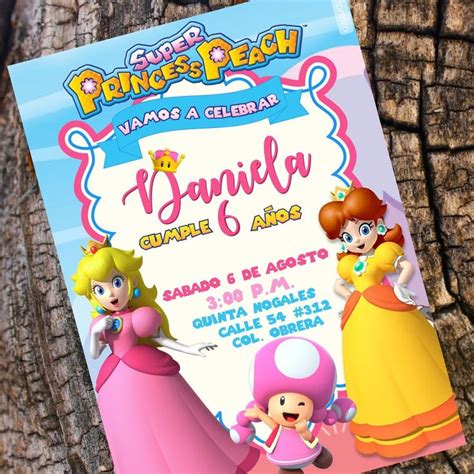 impretzo on Instagram Invitación para fiesta de Princess Peach