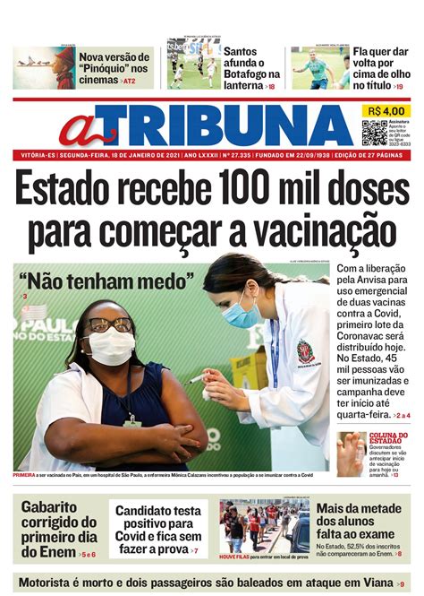 A Tribuna Segunda Feira 18 De Janeiro De 2021 Tribunaonlinees