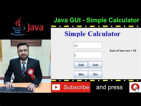 Java Gui Simple Calculator Using Swing And With Event Handling Youtube