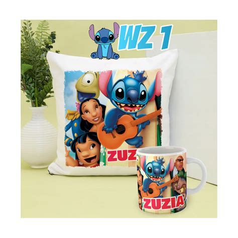 Zestaw Prezentowy Poduszka Kubek Lilo Stich Ohana Disney Prezent Imię