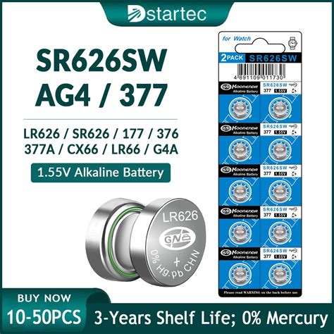 Koonenda LR626 AG4 1 55V Pile Bouton Alcaline SR626SW 377 177 L626 LR66