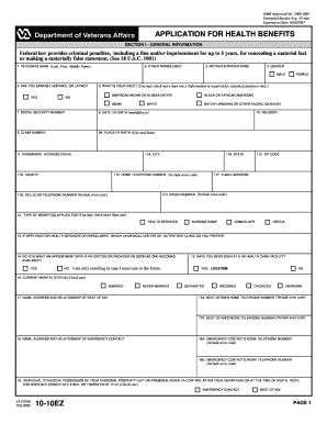 Va Form 10 10ez Printable Prntbl Concejomunicipaldechinu Gov Co
