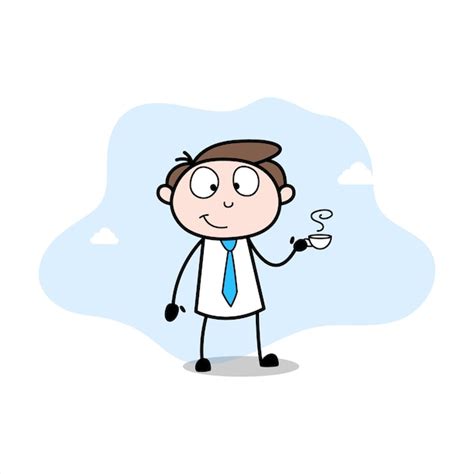 Ativo de um personagem de desenho animado jovem empresário Vetor Premium