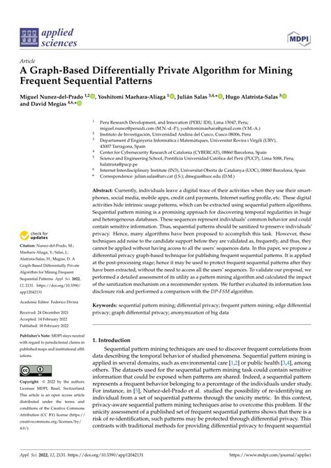 download pdf a graph based differentially private algorithm for mining frequent sequential