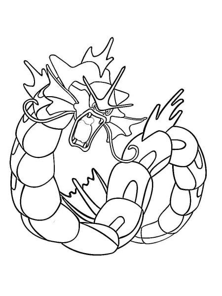 Gyarados Pokemon Coloring Pages Free Printable