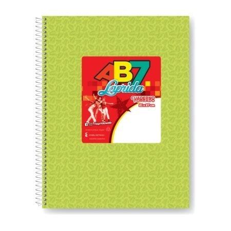 Cuaderno Laprida AB7 Espiralado Verde Manzana Rayado 100 Hojas Angel