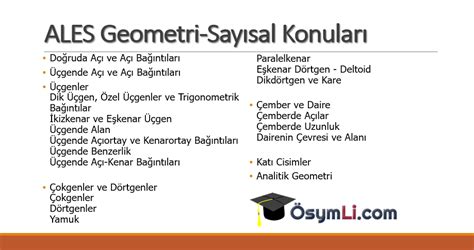 Ales Geometri Konular Ve Soru Da L Mlar Osymli