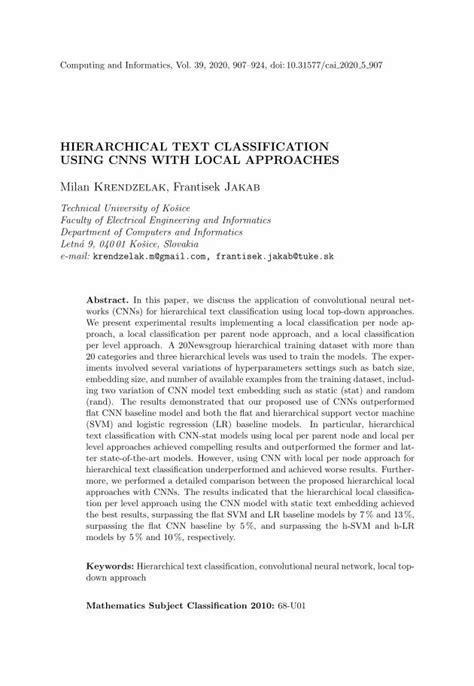 pdf hierarchical text classification using cnns with … dokumen tips