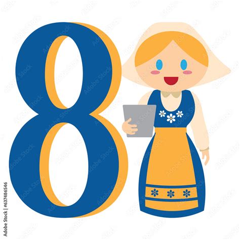 Twelve Days Of Christmas Eight Maids A Milking Stock Illustration