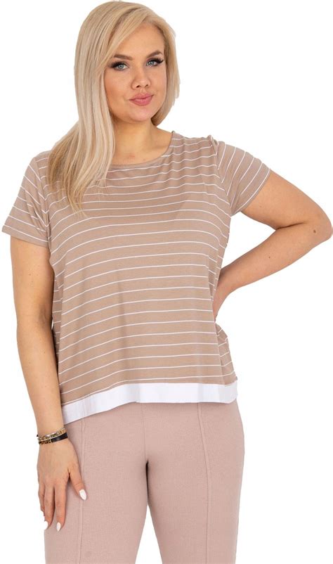 Stylowa Bluzka Damska W Paski Plus Size 3XL Ceny I Opinie Ceneo Pl