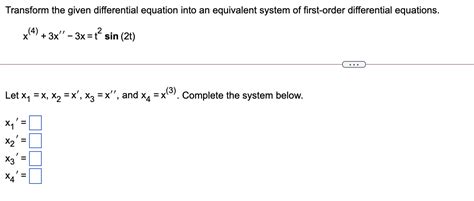 solved transform the given differential equation into an
