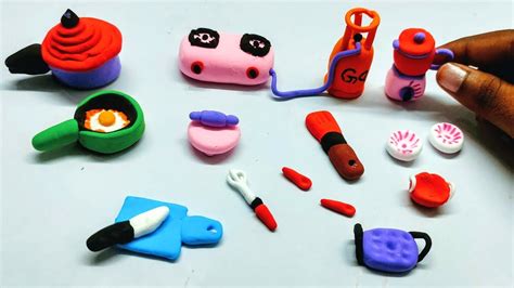 Amazing Technique Make Kitchen Set With Polymer Clay Miniature Clay