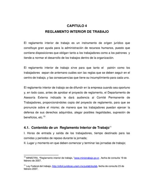 Capitulo 4 Unlocked El Reglamento Interior De Trabajo Es Un