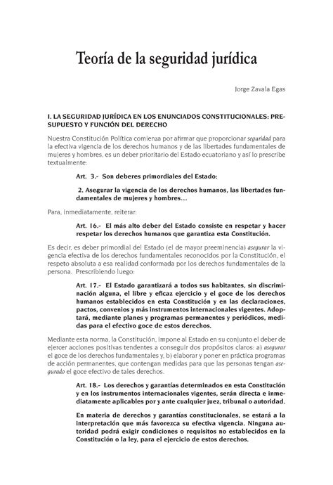 Teoria de la seguridad juridica Teoría de la seguridad jurídica Jorge