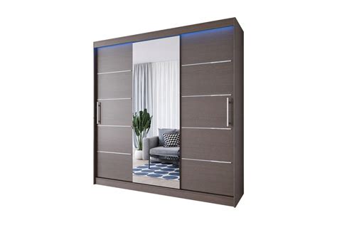 Szafa przesuwna 180cm RIO 3 z lustrem WENGE półki 10112006059