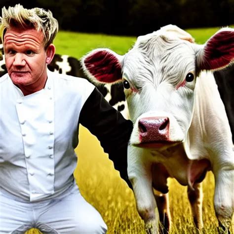 Gordon Ramsay Yelling At A Cow Closeup Faces Hyper Stable Diffusion