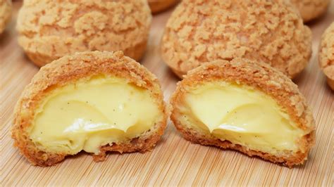 맛있는 커스터드 크림 가득 미니 쿠키슈 만들기 Cookie choux YouTube