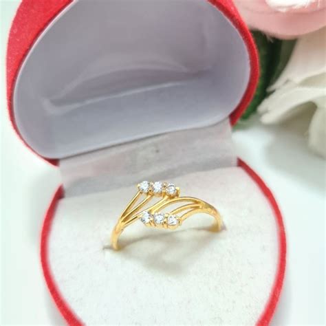 Jual Cincin Emas Muda Kipas Silang Mata Putih Shopee Indonesia