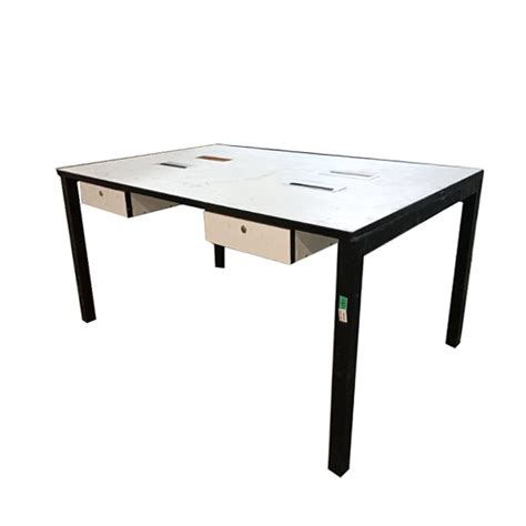 Double Sided 4st Laminated Office Table With Steel Base 160x100x75CM