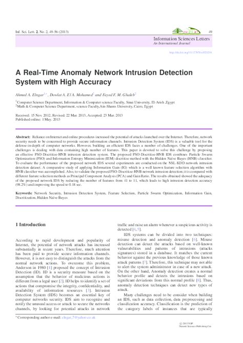 pdf a real time anomaly network intrusion detection system with high accuracy dr ahmed