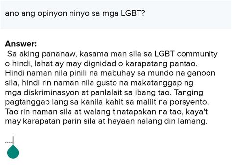 Ano Ang Opinyon Ninyo Sa Mga LGBT Brainly Ph