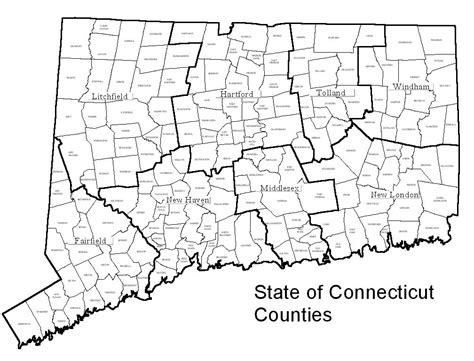 Connecticut Map Of Counties Loree Ranique