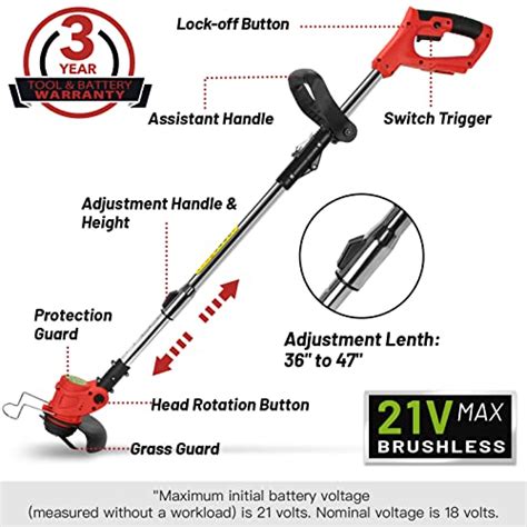 Cordless Weed Eater Weed Wacker 3 In 1 Lightweight Push Lawn Mower