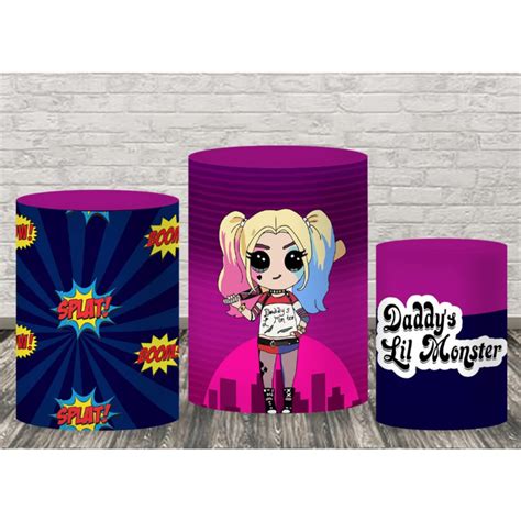 Trio Capa Cilindro P M G Tema Arlequina Veste Facil 3d Sublimado C