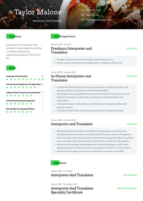 Interpreter And Translator Resume Examples And Templates