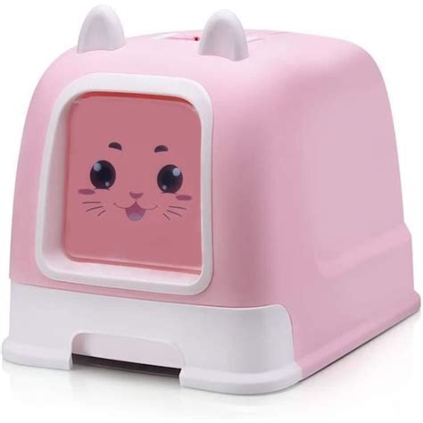 Top Bac à litière avec Couvercle litiere pour Chats bac litiere pour